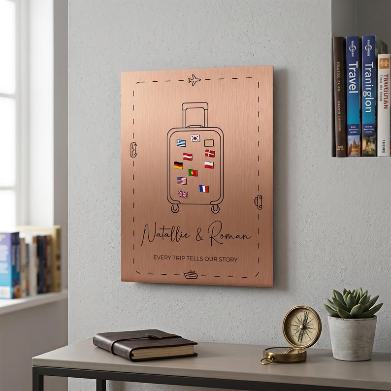 Couples Travel Tracker Sign, Custom Wedding Map Gift, Anniversary ...
