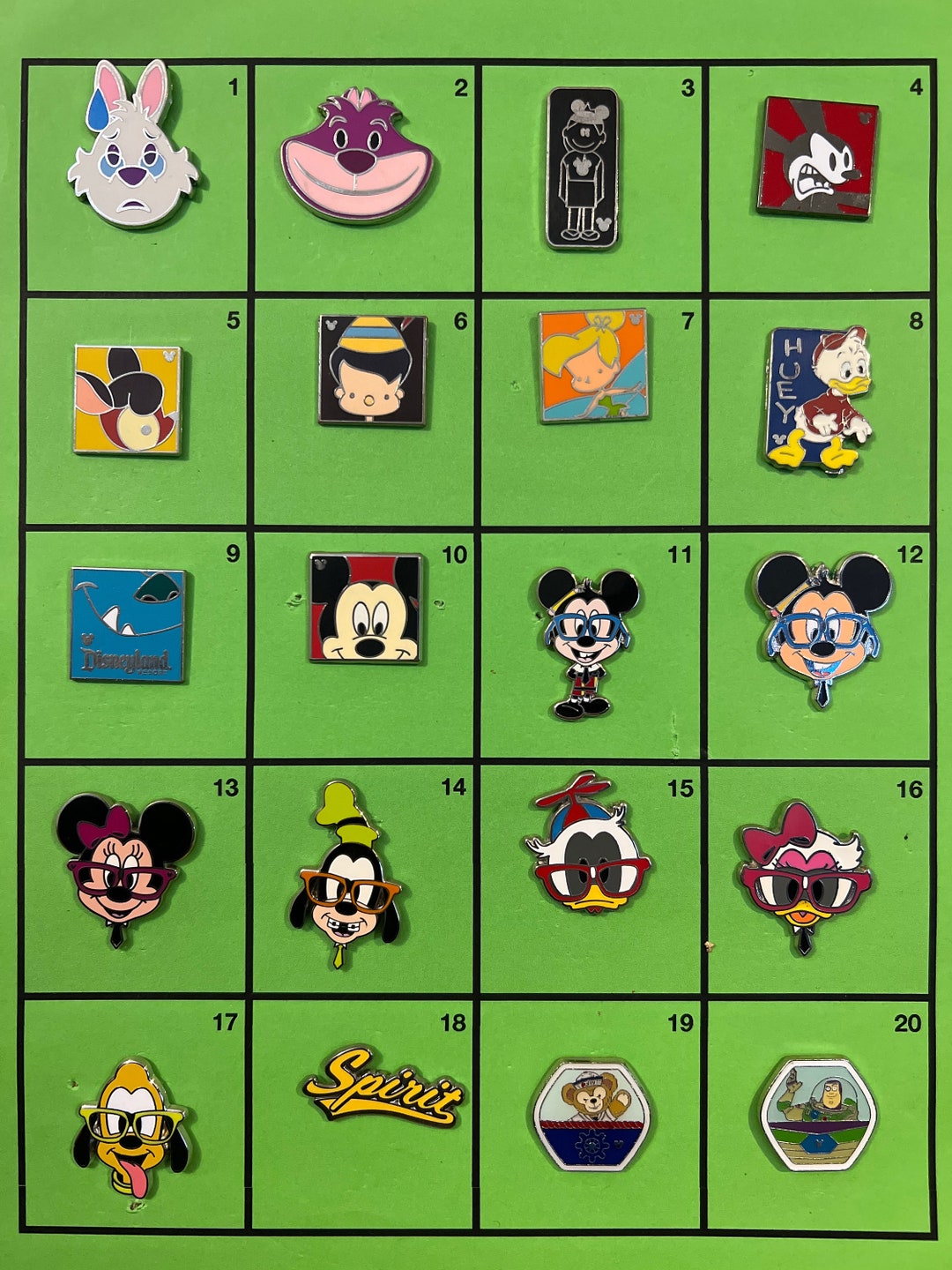 Disney Pins Set M Faces, Hidden Mickey, Mickey Mouse, Minnie Mouse ...