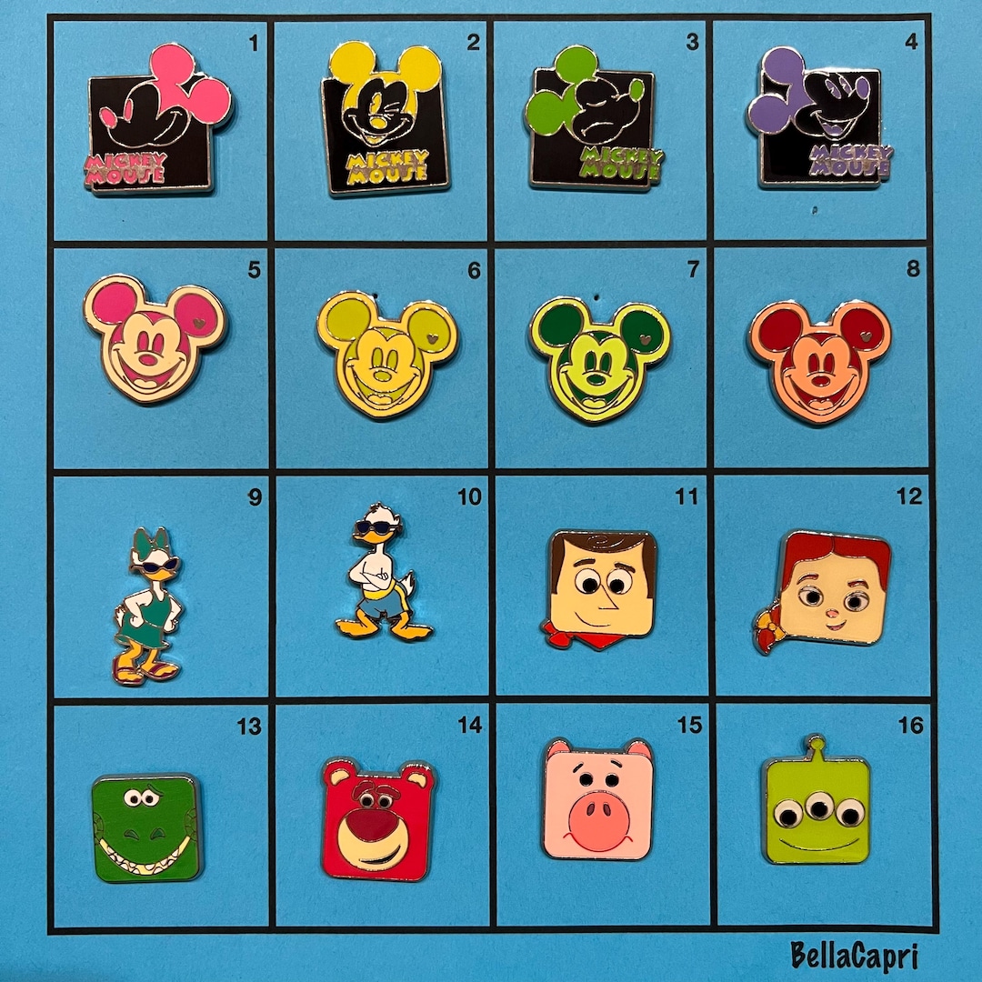 Disney Pins - Set T - Mickey Mouse, Hidden Mickey, Toy Story, Colorful ...