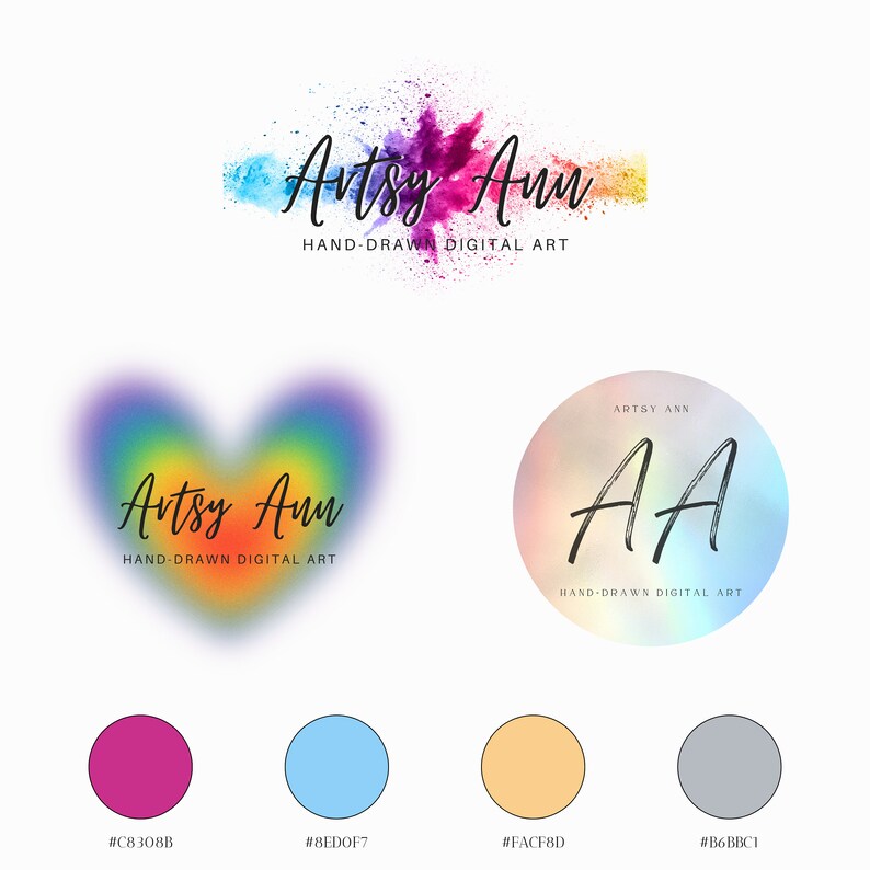Editable Canva Artsy DIY Logo Shopify Home Decor Photography Boho Hand ...