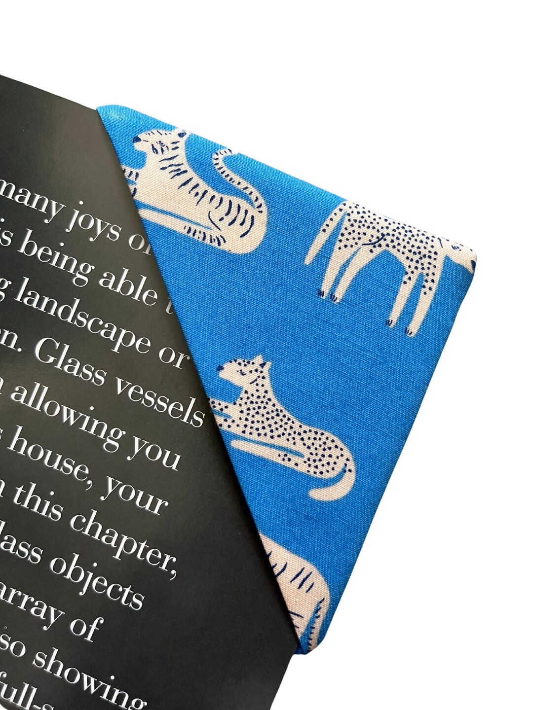 Blue Big Cat Bookmark, Birthday Bookmark, Cotton Bookmark, Gift for ...