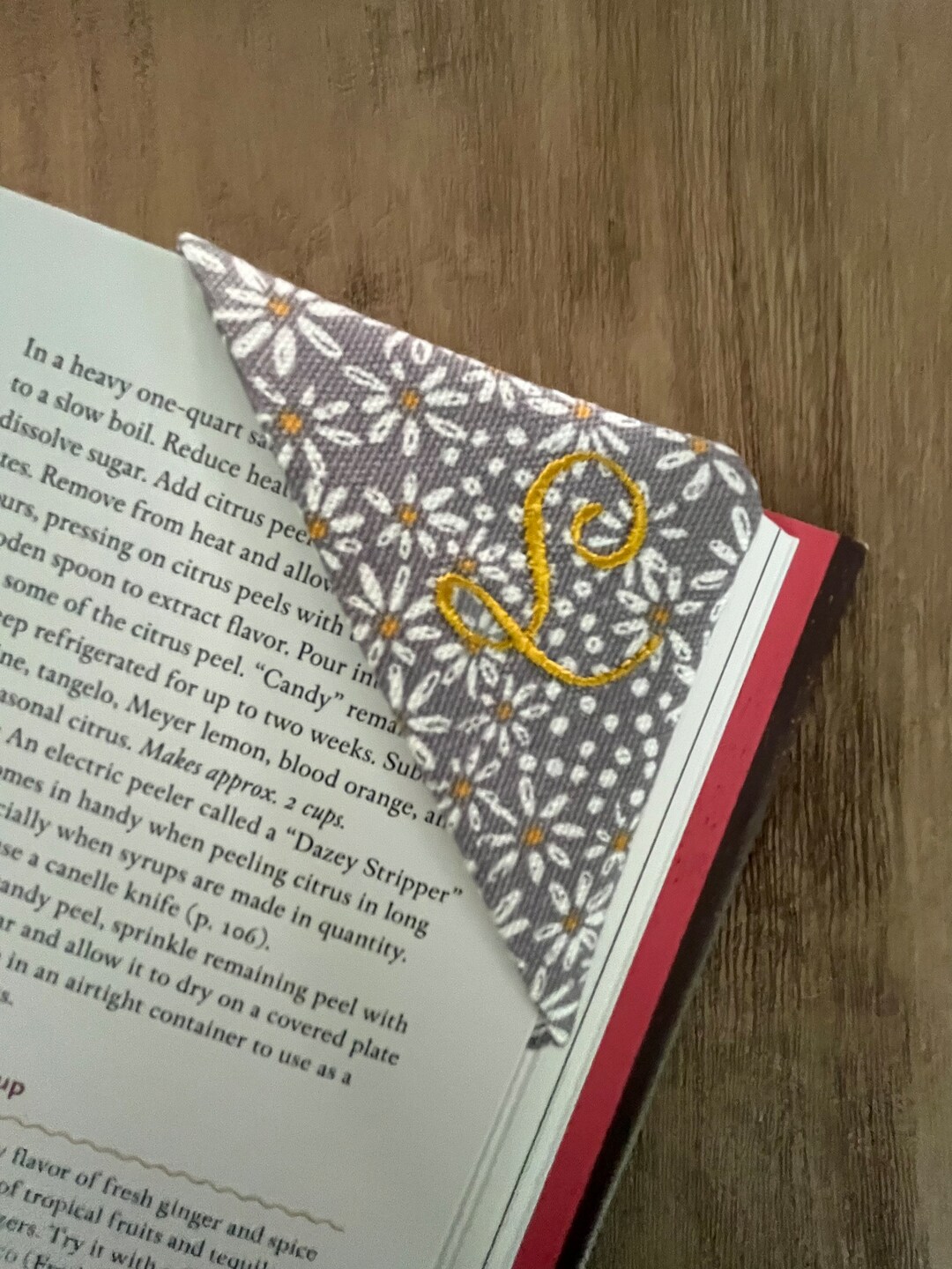 Monogrammed Floral Bookmark, Embroidered Cotton Bookmark, Gift for ...