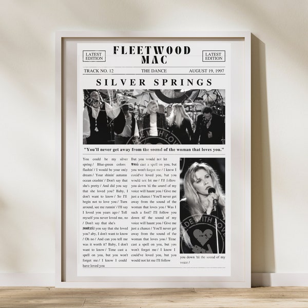 Silver Springs Poster Fleetwood Mac - Etsy