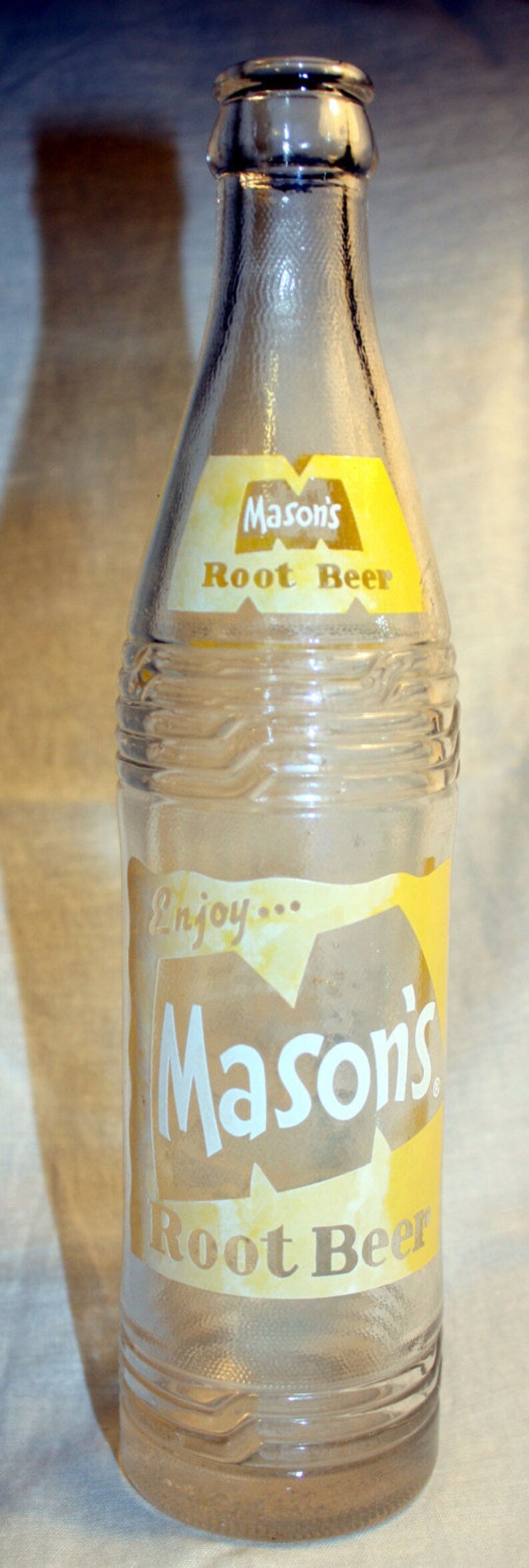 1960s Masons Root Beer Pop Bottle 10 Oz Size Clear Etsy