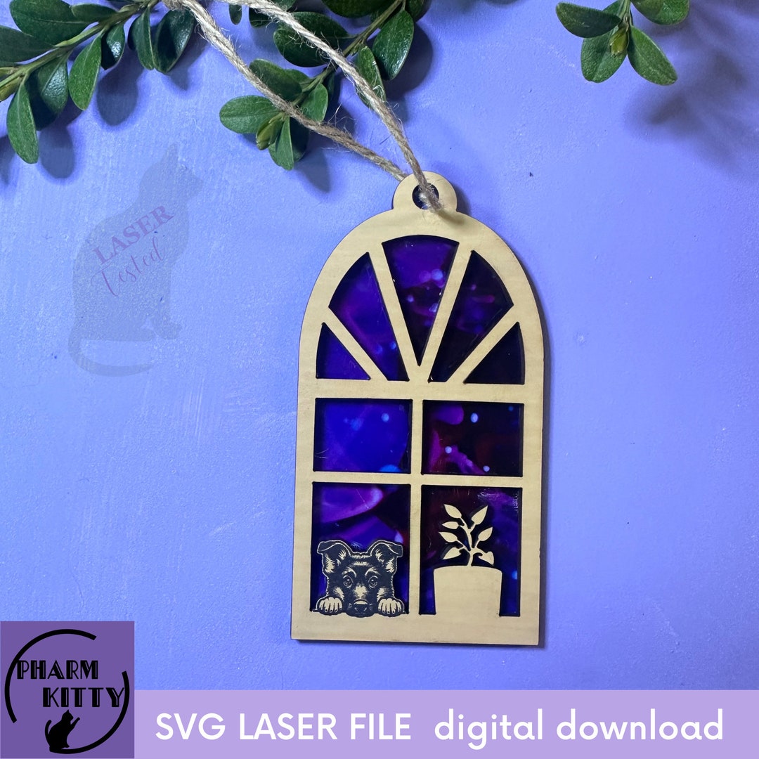 German Shepard Window Sun Catcher SVG File, DIY Gift for Dog Lover ...