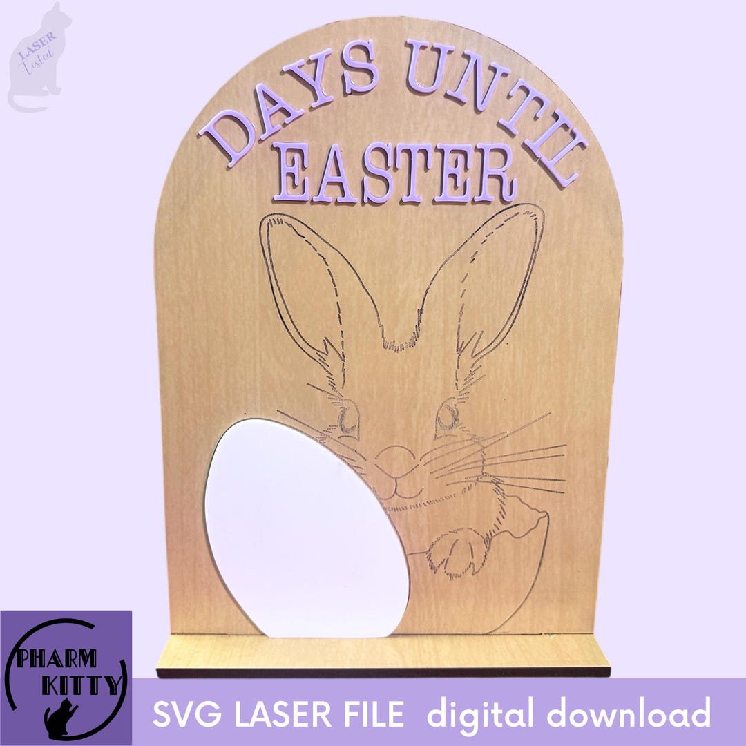 Easter Countdown Sign SVG, Days Until Easter, Dry Erase Bunny Sign ...