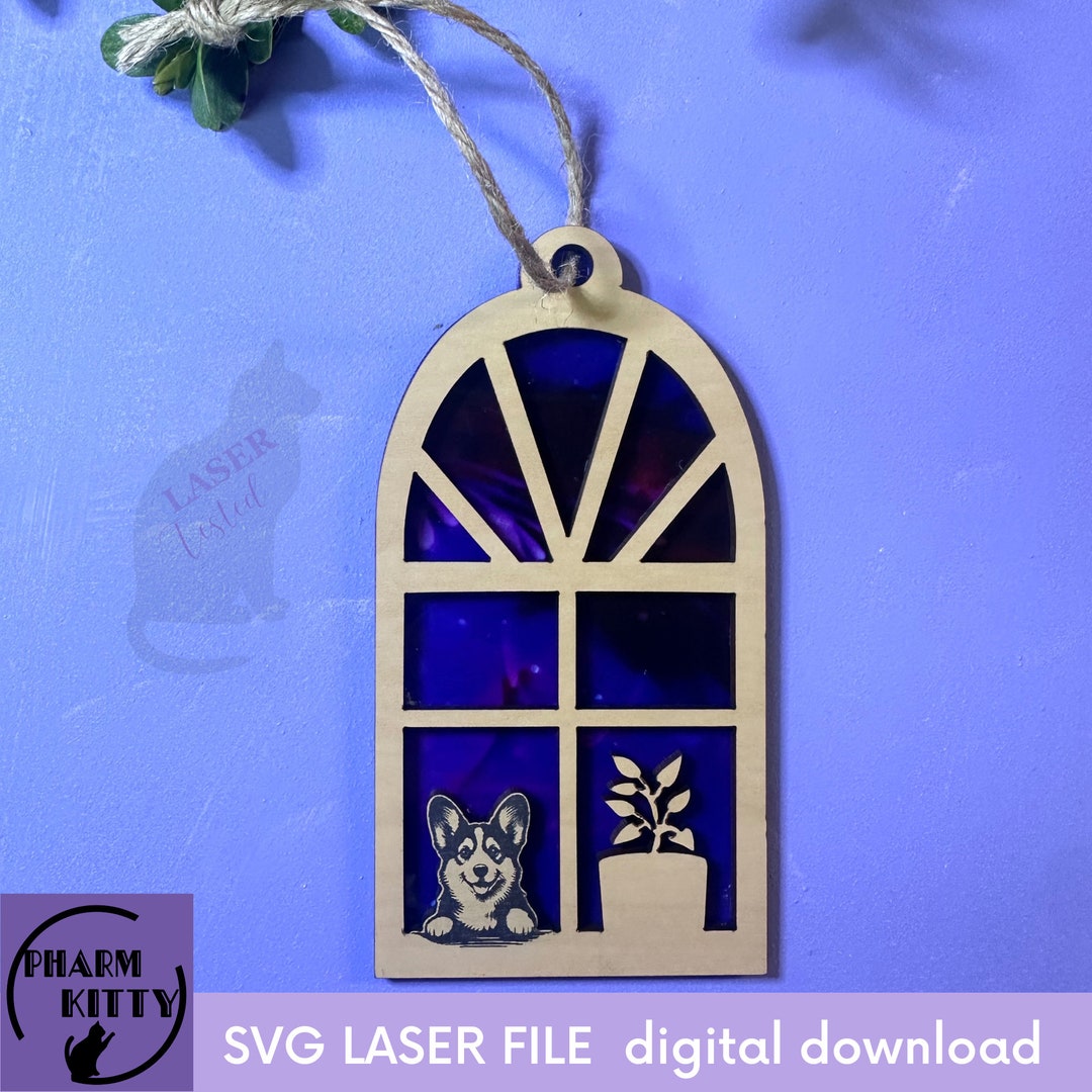 Corgi Window Sun Catcher SVG File, Gift for Dog Lover, Sun Catcher ...