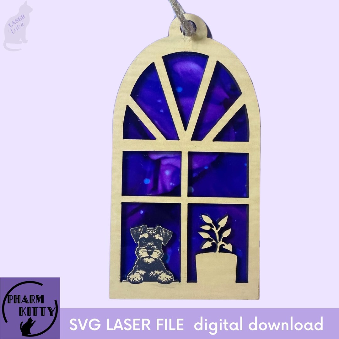 Terrier Window Sun Catcher SVG File, Gift for Dog Lover, Sun Catcher ...