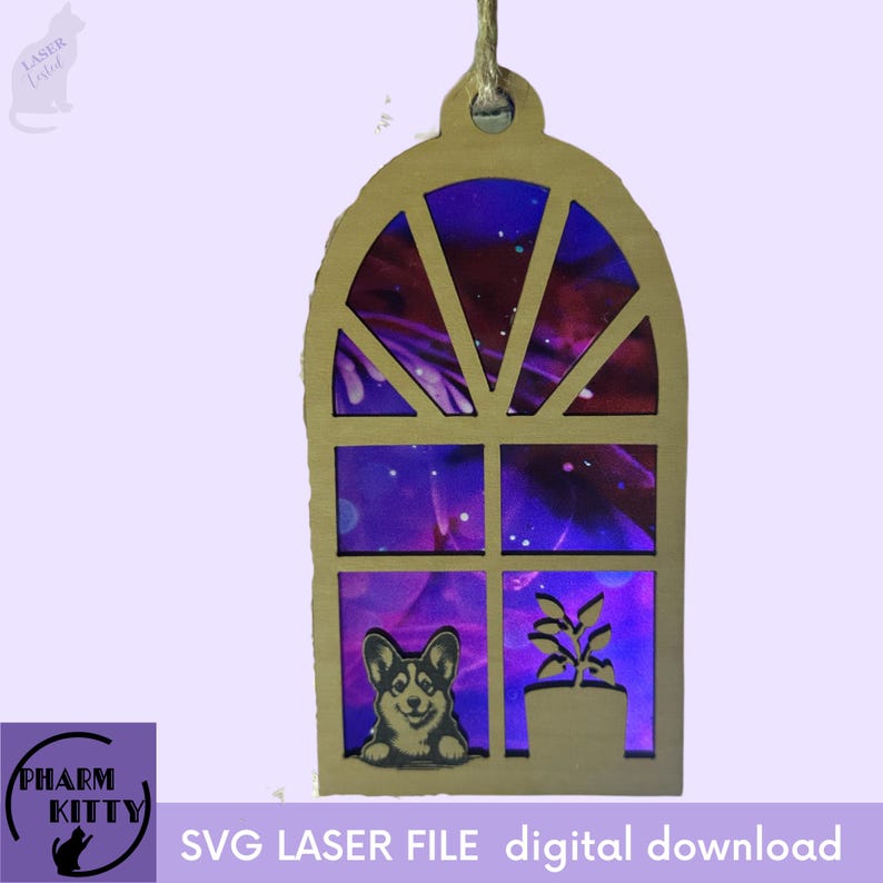 Corgi Window Sun Catcher SVG File, Gift for Dog Lover, Sun Catcher ...