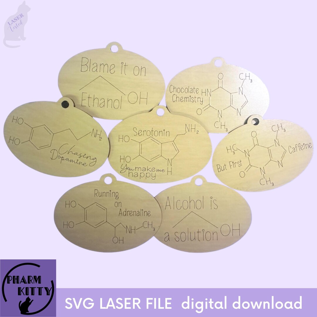 Chemistry Molecule Embroidery Bundle, Chemistry Decor, Laser Cut File ...
