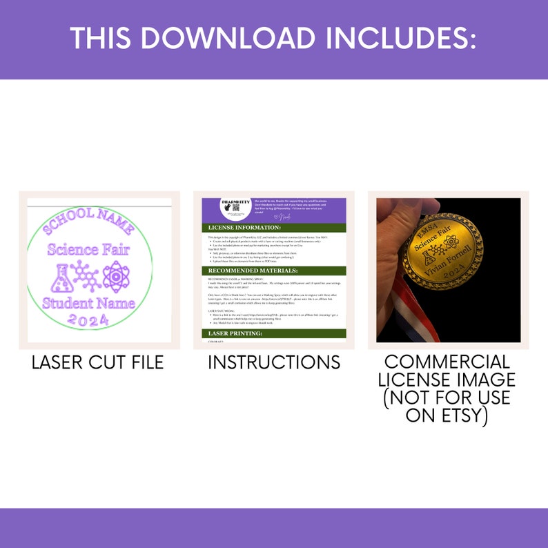 Medalla de la Feria de Ciencias SVG / Medallas PTA PTO de la escuela / Ganadores / Archivo de ...