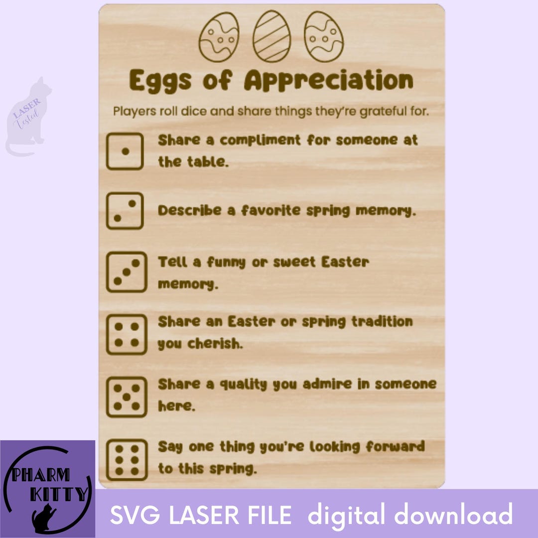 Eggs of Appreciation Game SVG File for Laser Cutting | Classroom Kindness Activity | Fun ...