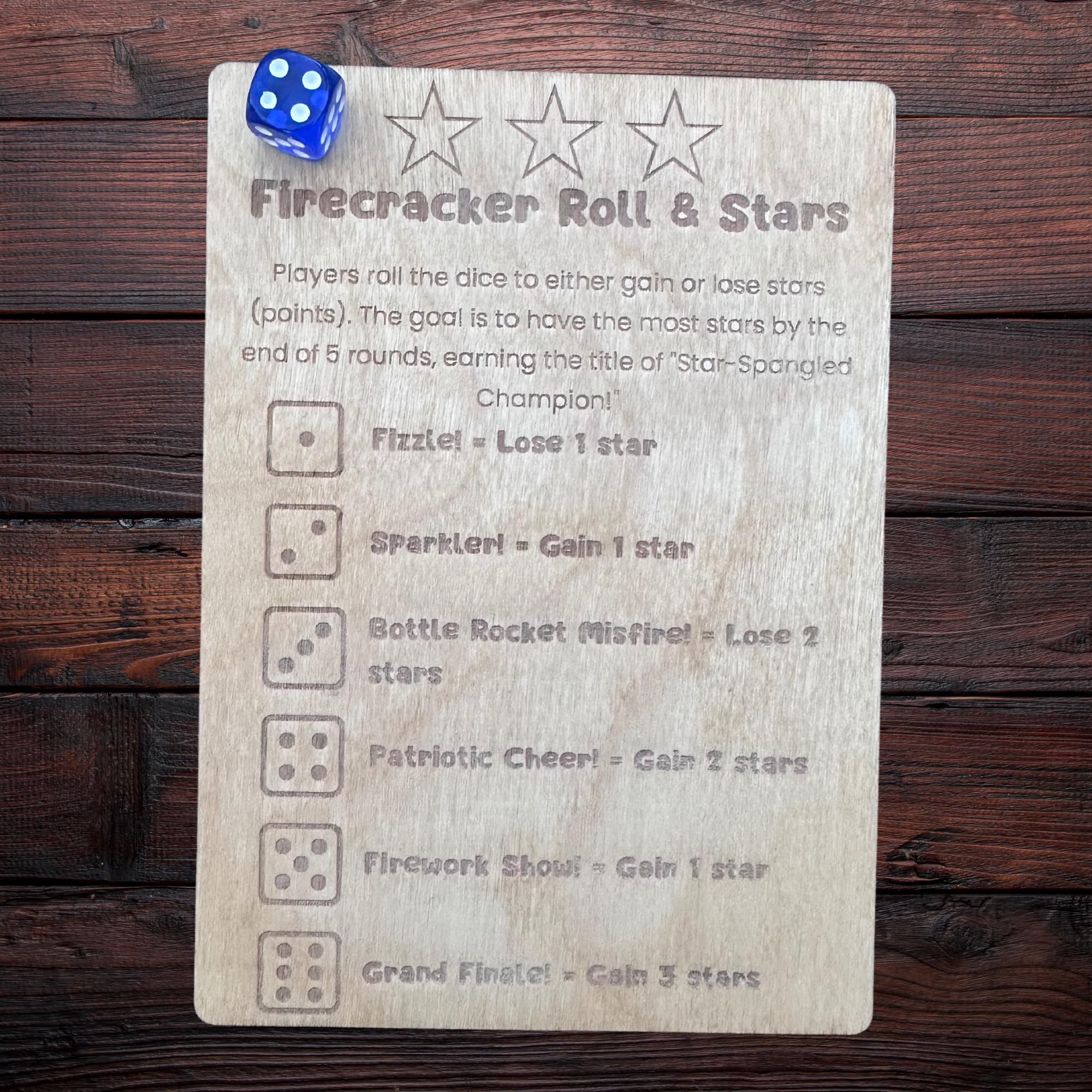 Firecracker Game SVG File for Laser Cutting Fun Patriotic Dice Game 4th ...