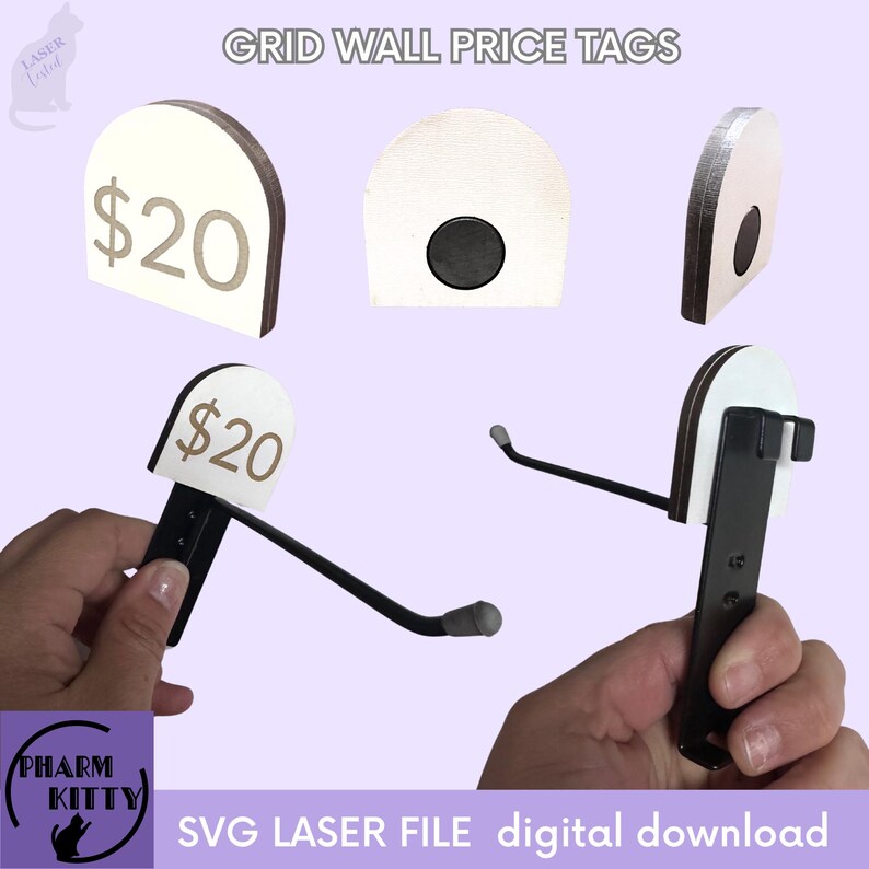 Grid Wall Price Tag SVG File, Magnetic Display, Laser Cut File - Etsy