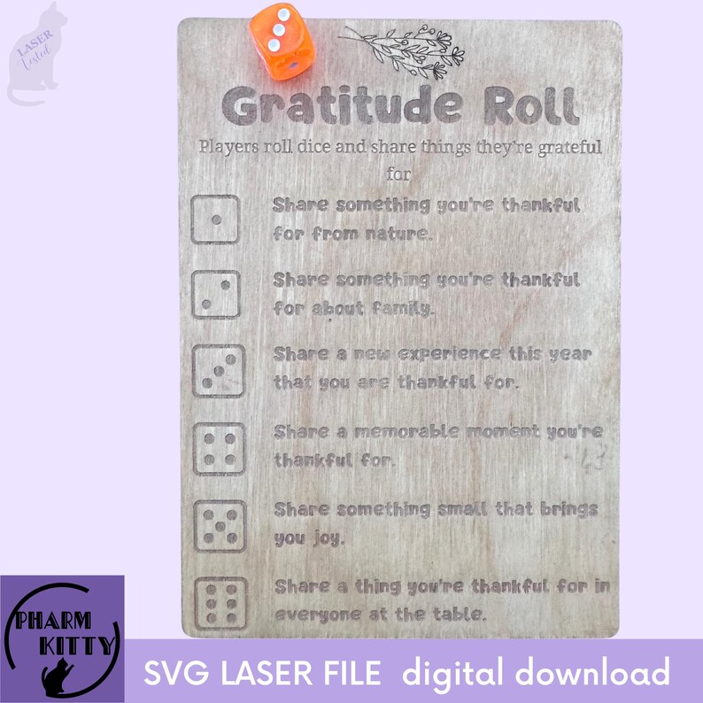 SVG Gratitude Dice Game File, Thanksgiving Tradition File, Dice Game ...