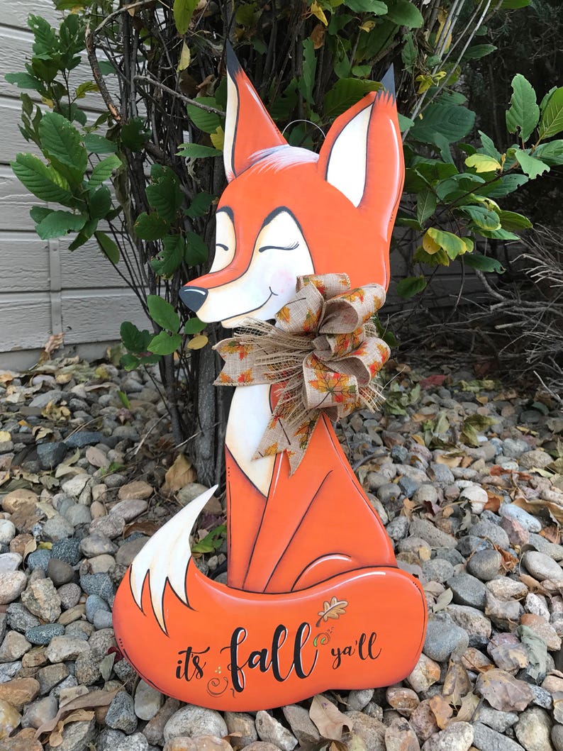 Hand Painted Fox Door Hanger: Fall Decor, Woodland Nursery - Etsy
