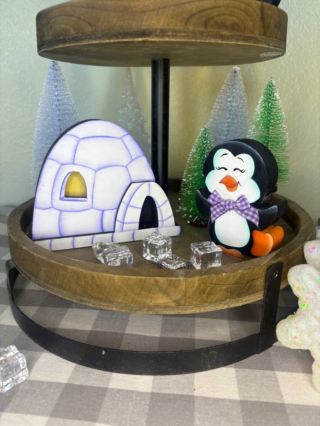 Hand Painted Igloo - Winter Tiered Tray Decor - Holiday Mini Sign - Etsy