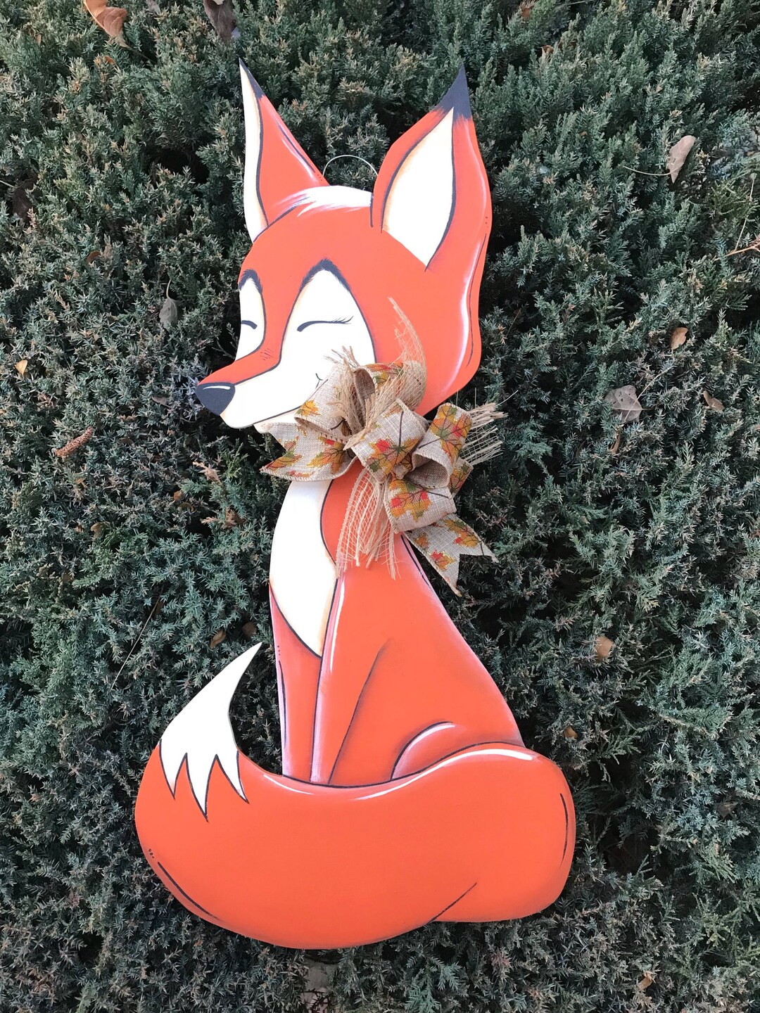 Hand Painted Fox Door Hanger: Fall Decor, Woodland Nursery - Etsy