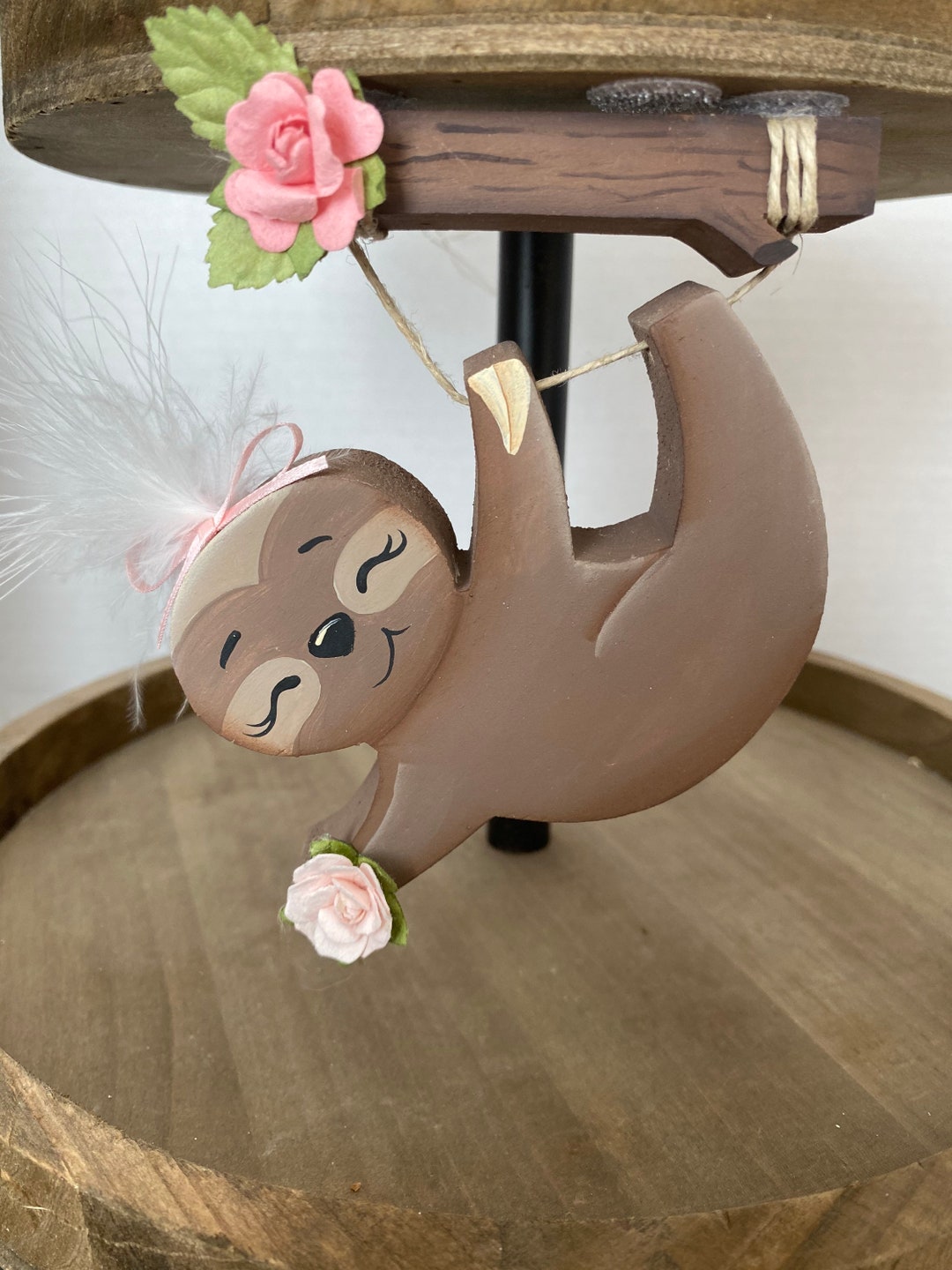 Hand Painted Sloth Tiered Tray Decor: Summer Farmhouse Mini Sign - Etsy