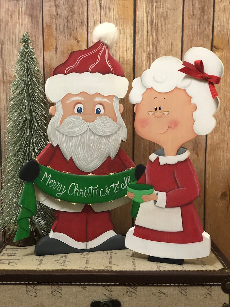 Santa Claus Decor Christmas Mantle Decor Christmas Lighted - Etsy