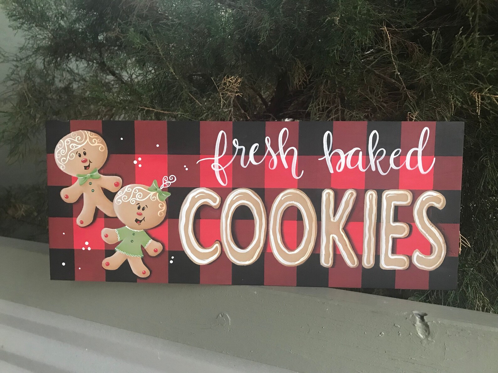 Gingerbread Man Christmas Wood Sign: Holiday Decor - Etsy