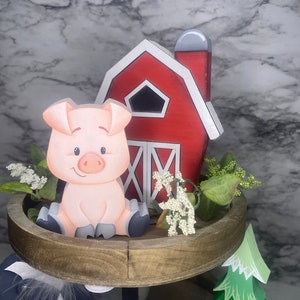 Farm Tiered Tray Decor, Pig Decor, Shelf Sitter, Farmhouse Decor ...