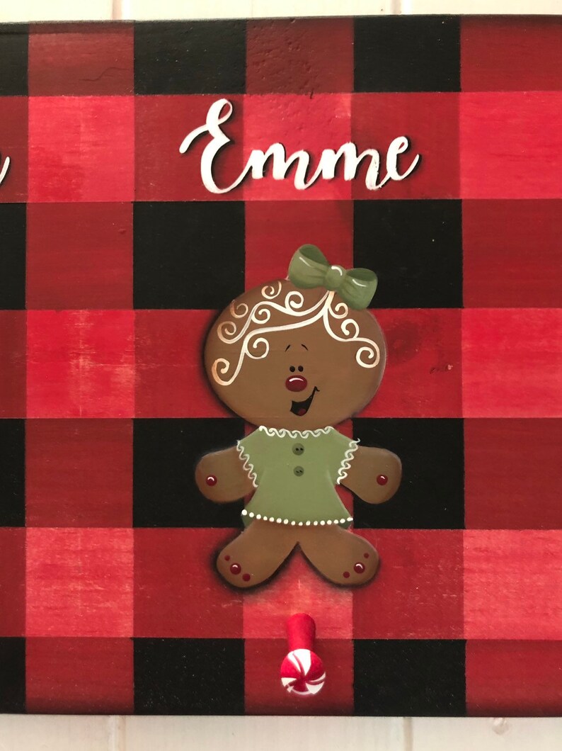 Personalized Gingerbread Stocking Hanger: Hand Painted Christmas Decor ...