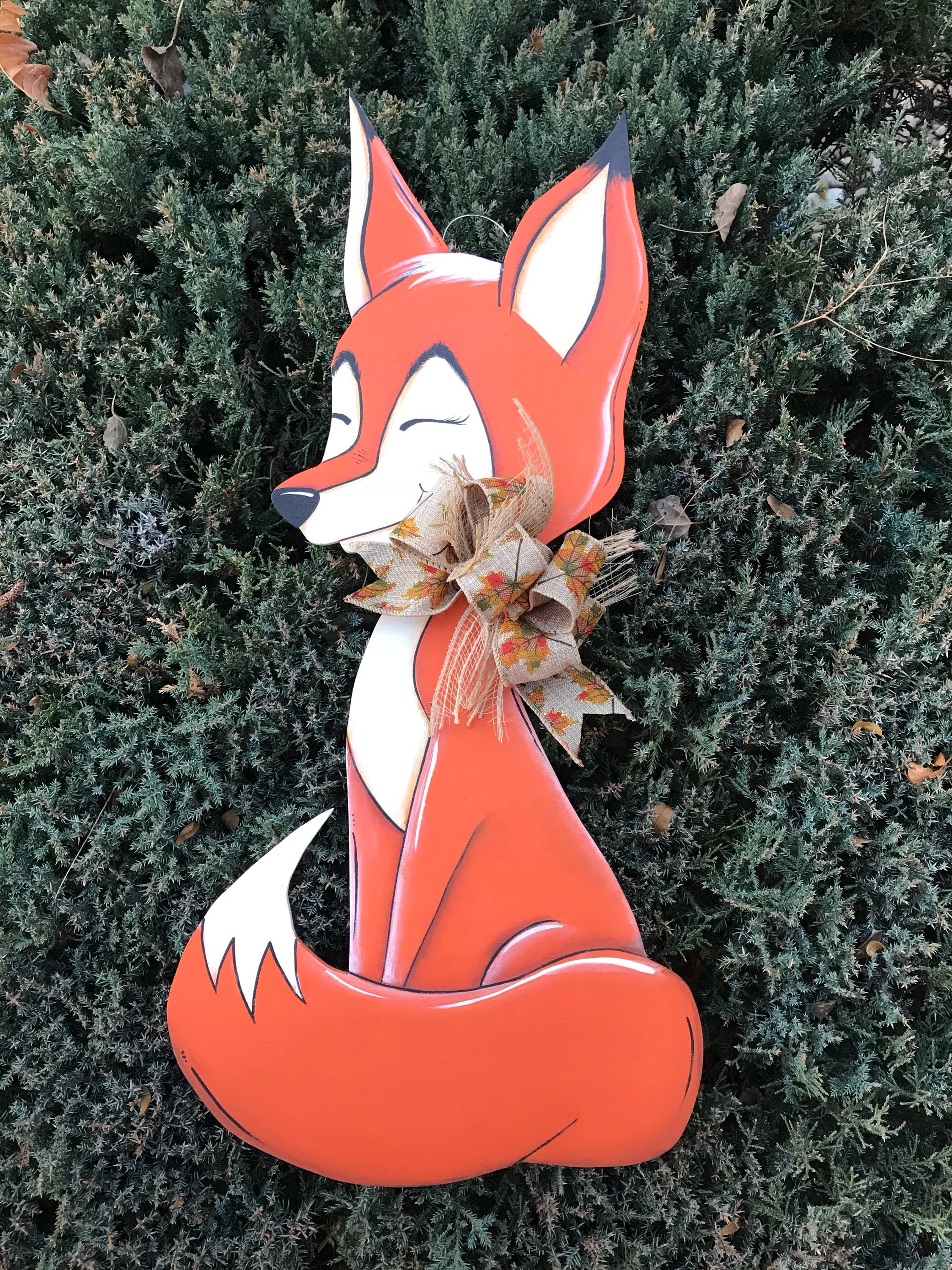 Hand Painted Fox Door Hanger: Fall Decor, Woodland Nursery - Etsy