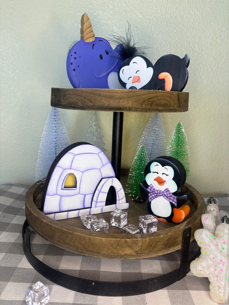 Hand Painted Igloo - Winter Tiered Tray Decor - Holiday Mini Sign - Etsy