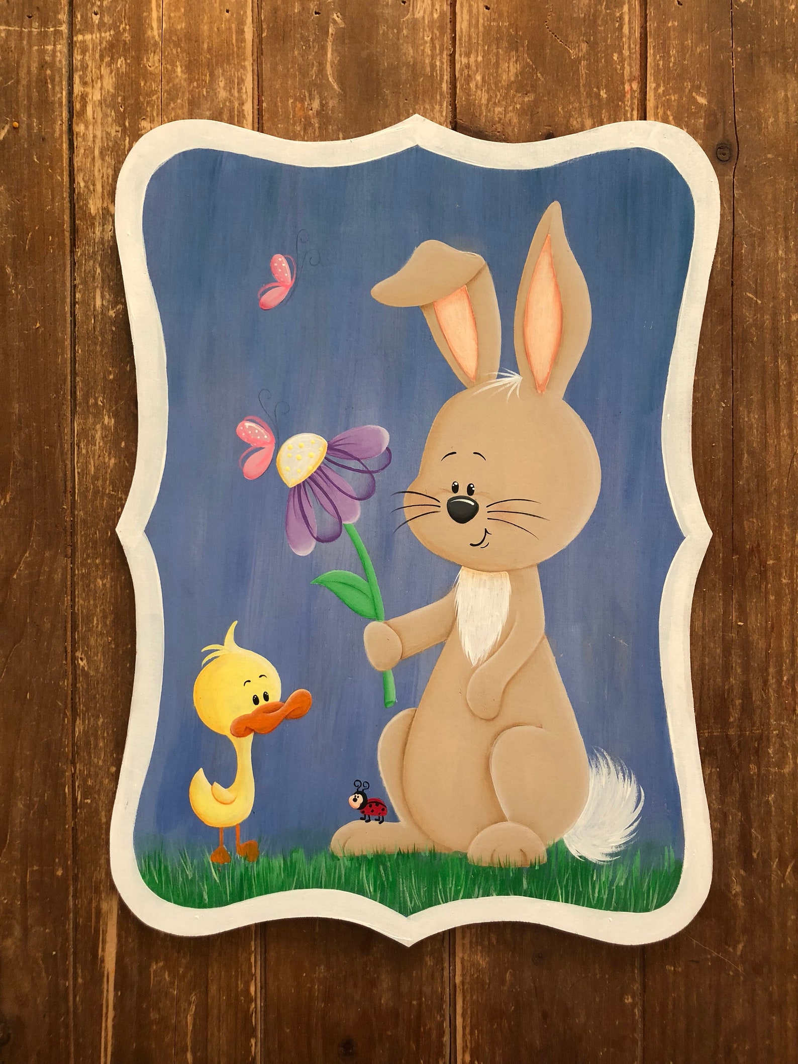 Spring Door Hanger Easter Door Decor Easter Bunny Decor - Etsy