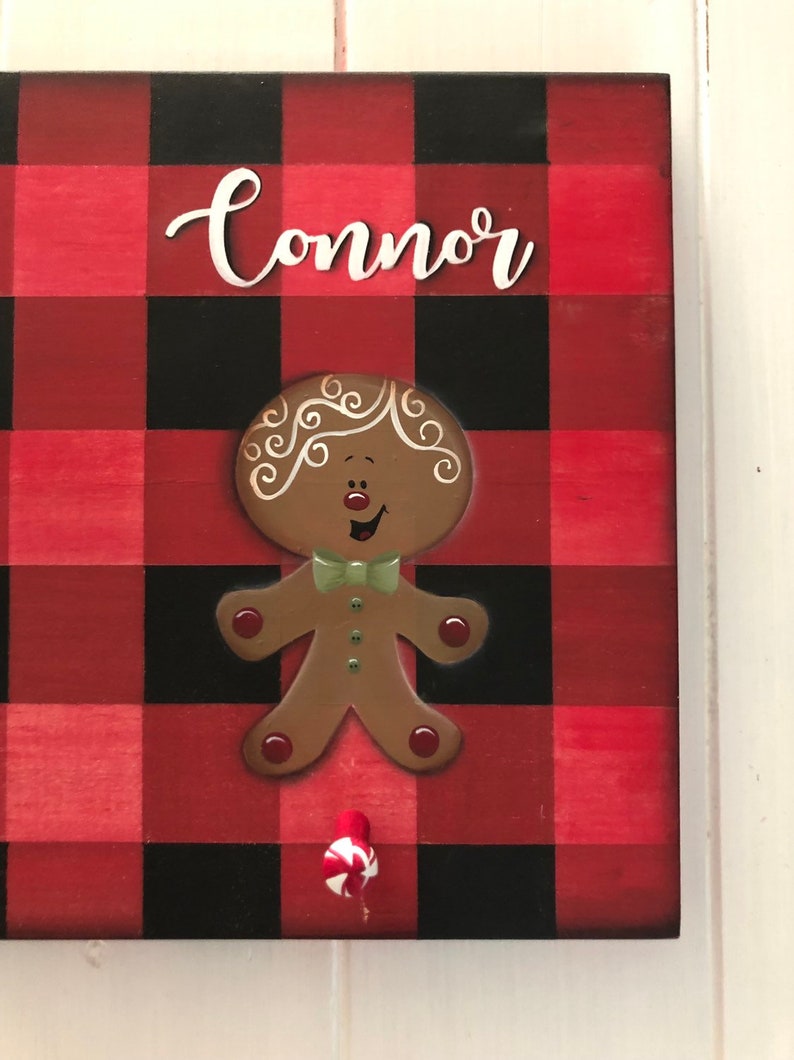 Personalized Gingerbread Stocking Hanger: Hand Painted Christmas Decor ...