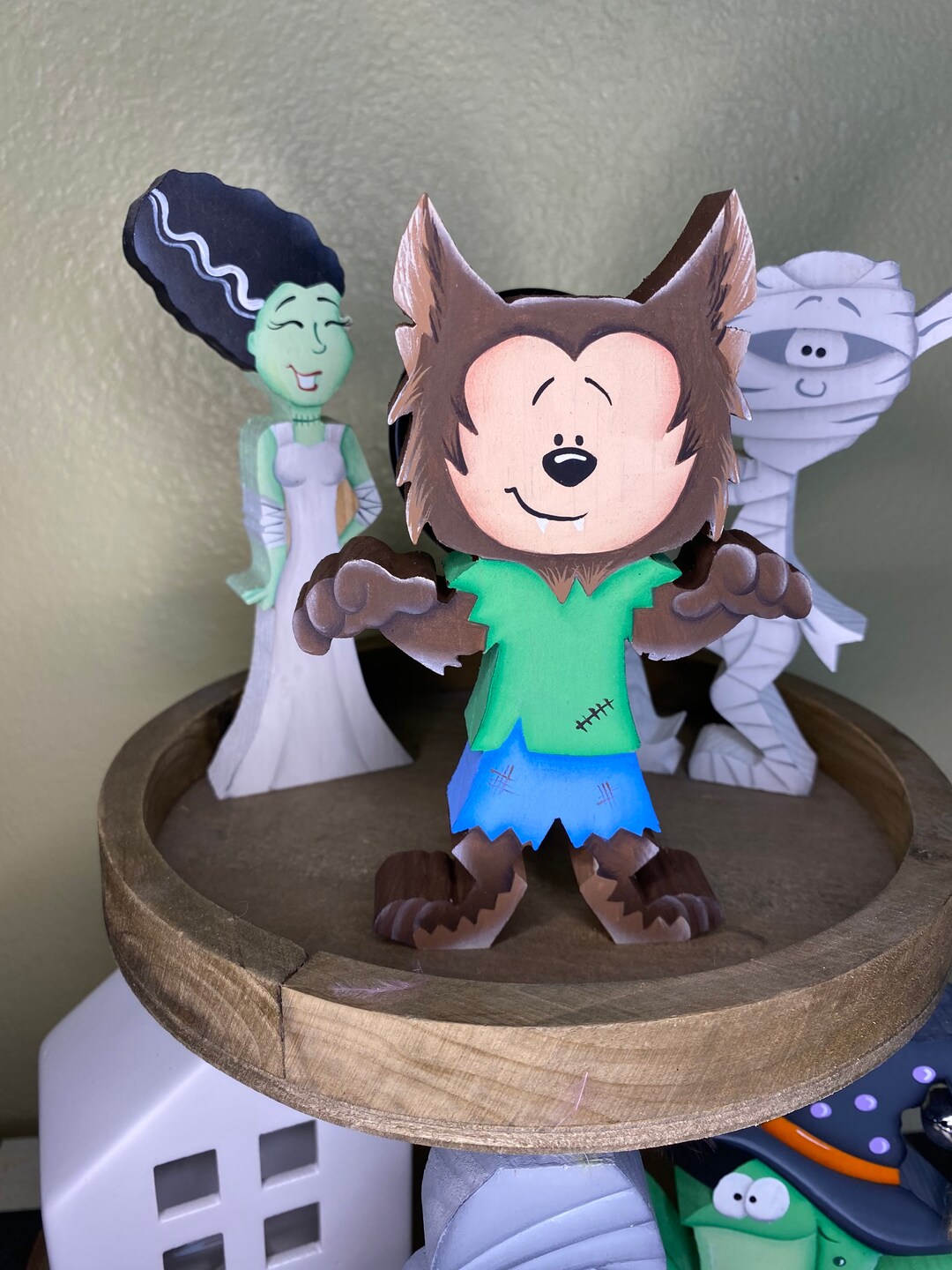 Halloween Tiered Tray Decor, Werewolf Halloween Decor, Werewolf, Small ...