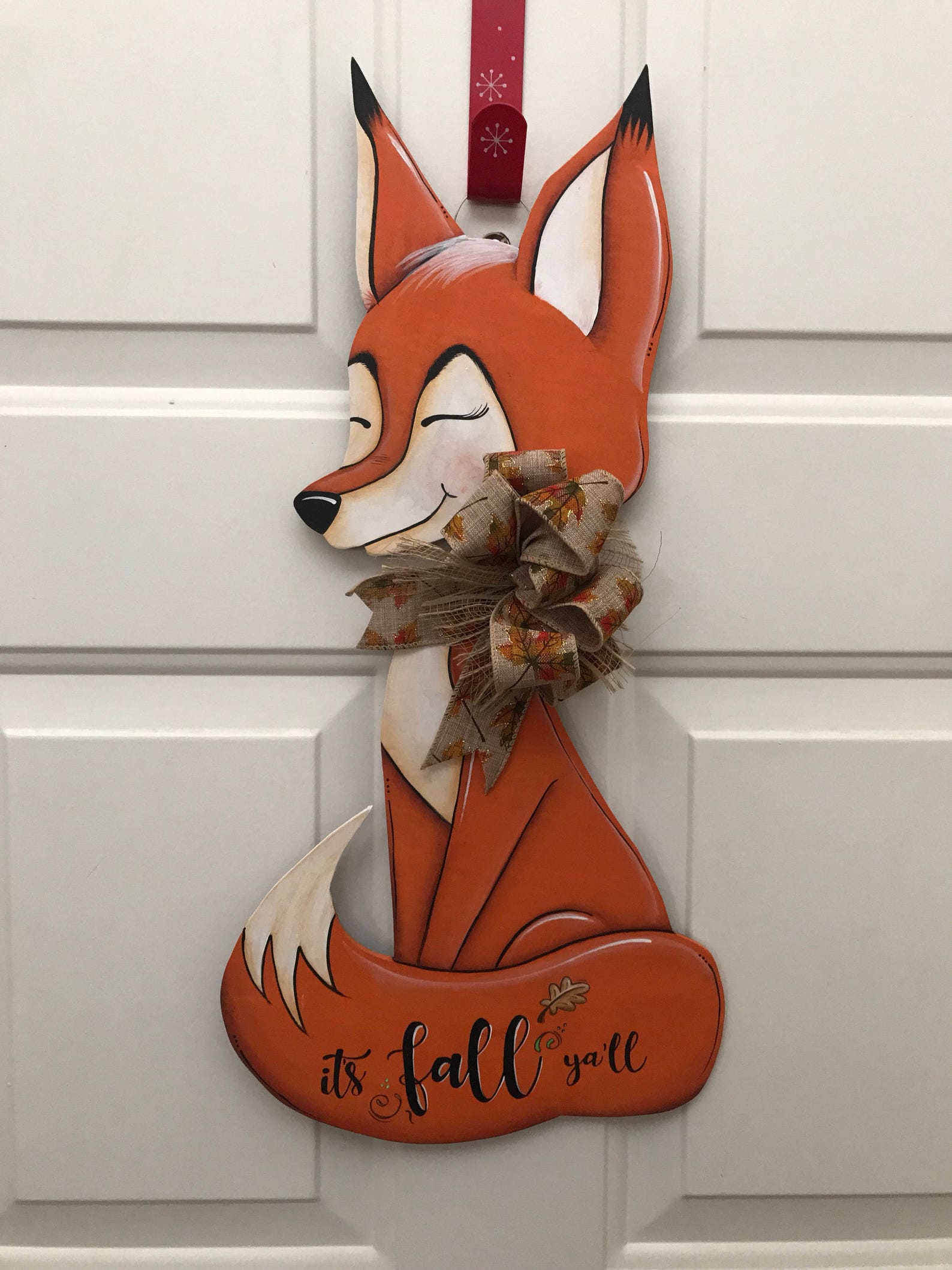 Hand Painted Fox Door Hanger: Fall Decor, Woodland Nursery - Etsy