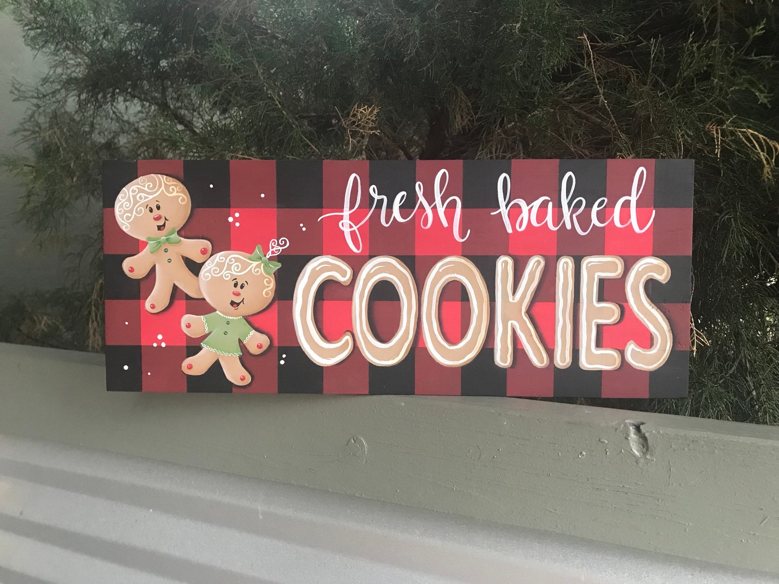 Gingerbread Man Christmas Wood Sign: Holiday Decor - Etsy