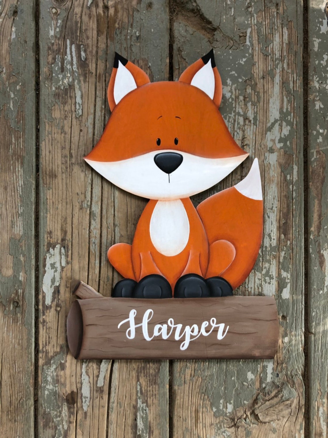 Personalized Fox Door Hanger: Boho Woodland Nursery Decor - Etsy
