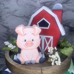 Farm Tiered Tray Decor, Pig Decor, Shelf Sitter, Farmhouse Decor ...