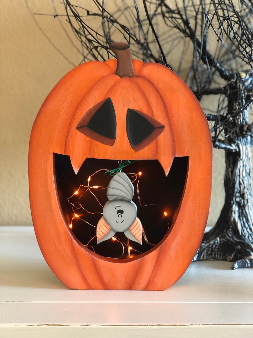 Hand Painted Jack-o-lantern Luminary: Halloween Table Decor - Etsy