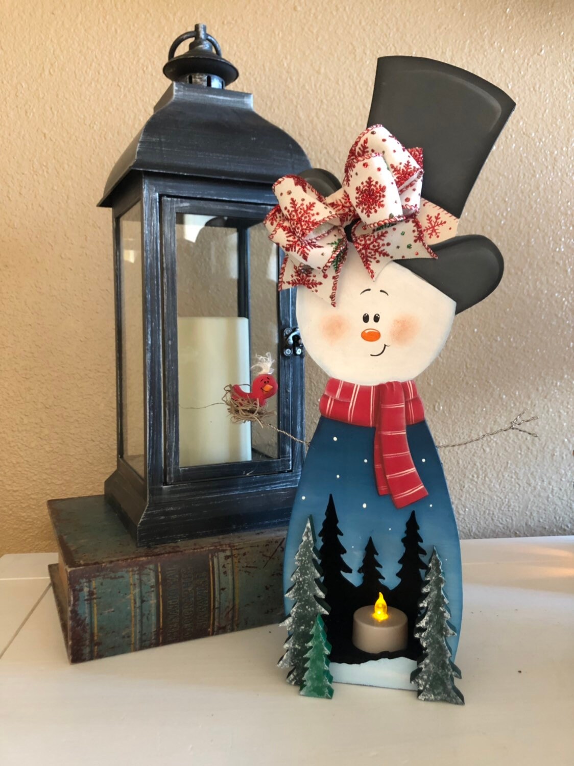 Snowman Decor Christmas Lighted Decorations Luminaries | Etsy