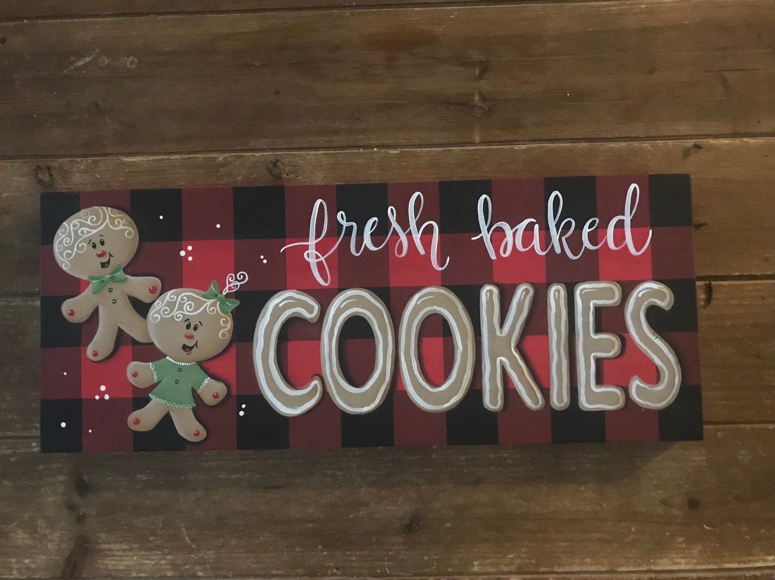 Gingerbread Man Christmas Wood Sign: Holiday Decor - Etsy