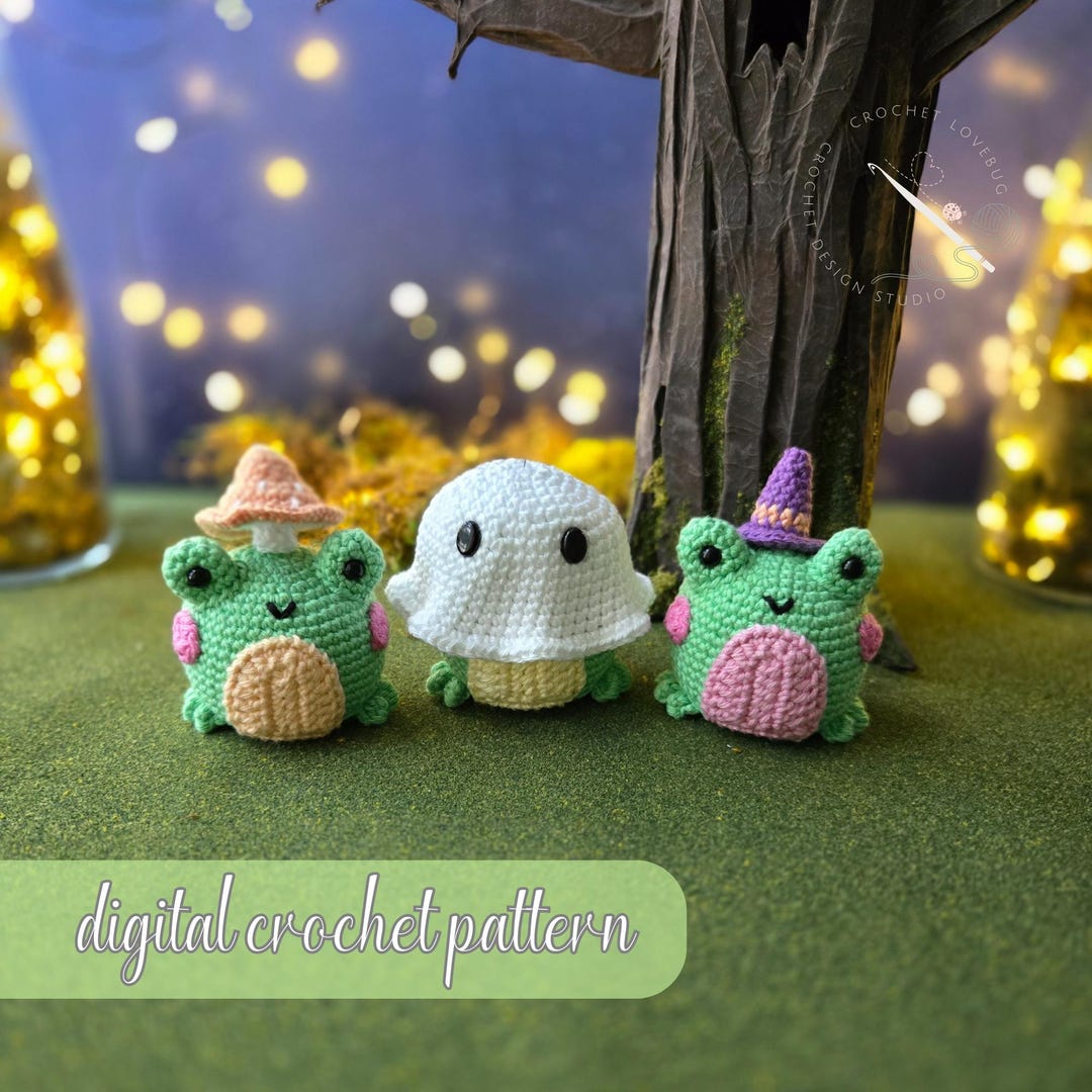 Halloween Frog Crochet Pattern PDF | Mini Amigurumi Plush Toy Trio ...