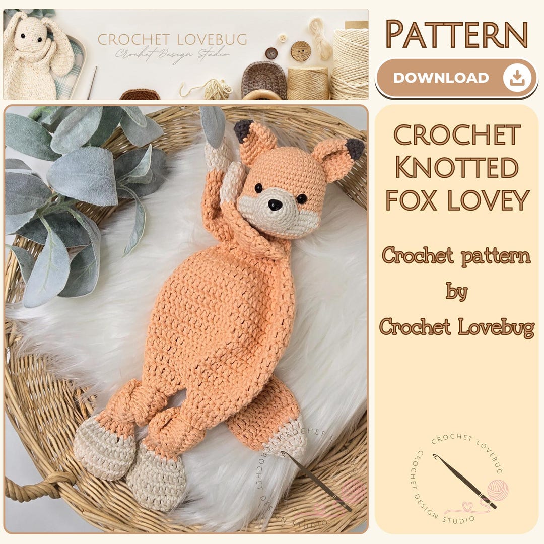 Fox Snuggler Crochet Pattern | Amigurumi Lovey, Woodland Friend ...