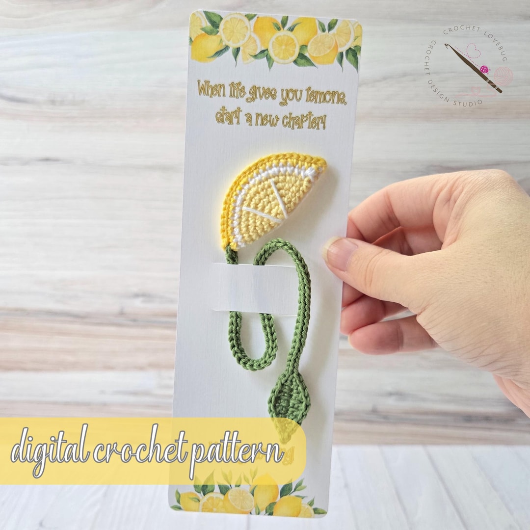 Lemon Bookmark Crochet Pattern, Fruit Bookmark, Crochet Bookmark ...