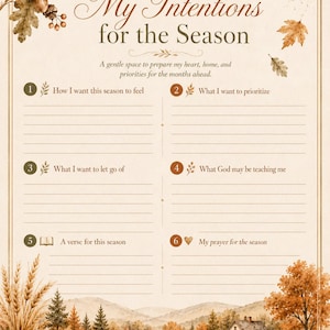 Autumn Digital Planner, Christian Fall Journal, Undated A4 Printable ...