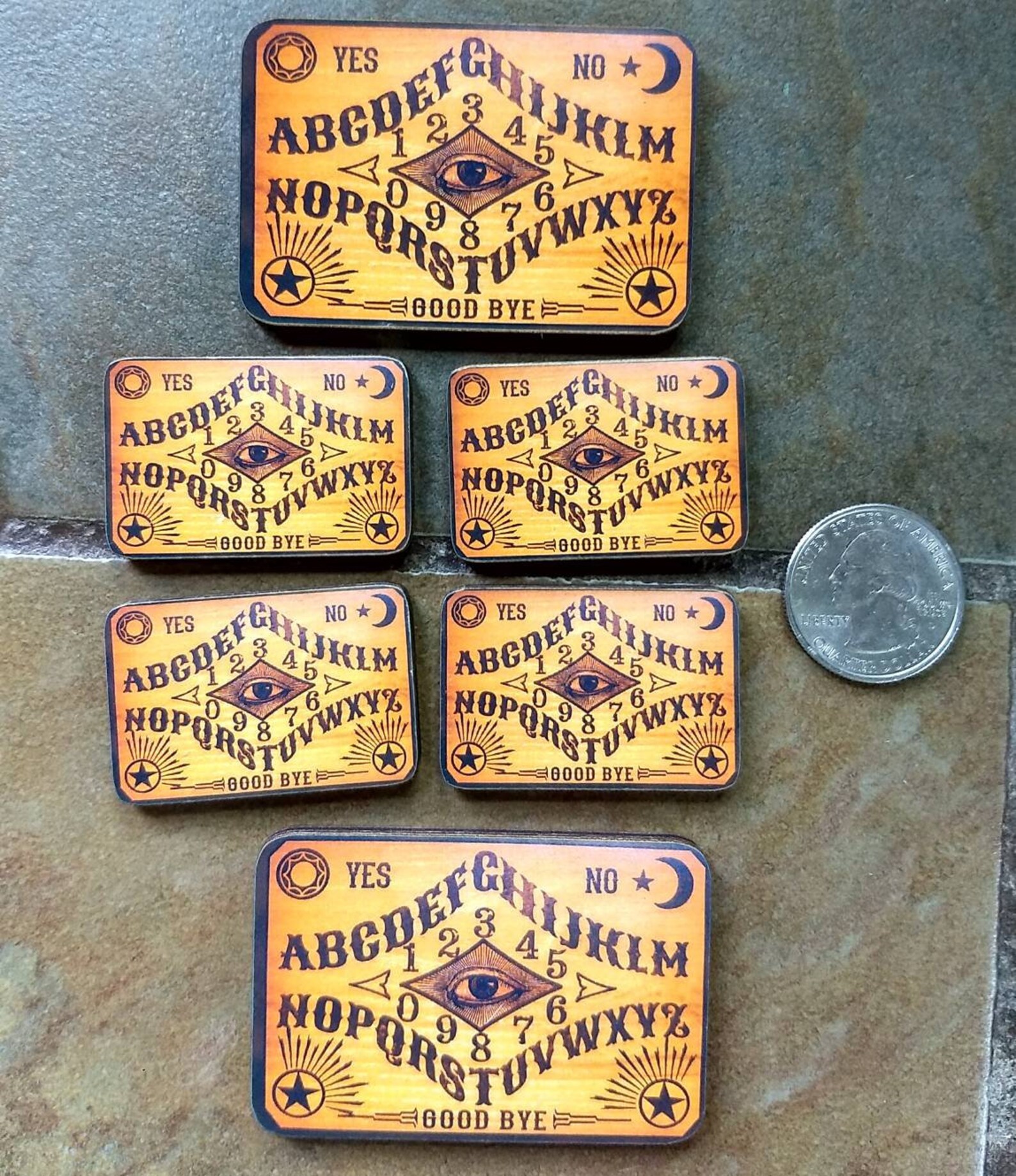 Set Of 6 Miniature Ouija Boards Laser Cut Wood For Making Etsy