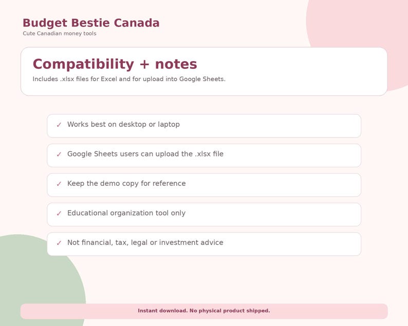 Canadian Budget Planner | Google Sheets Budget Spreadsheet, TFSA FHSA ...