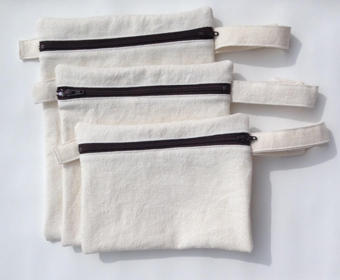 Hemp Canvas Hanky Bag Dual Pocket Wet Bag Keeps Clean and | Etsy