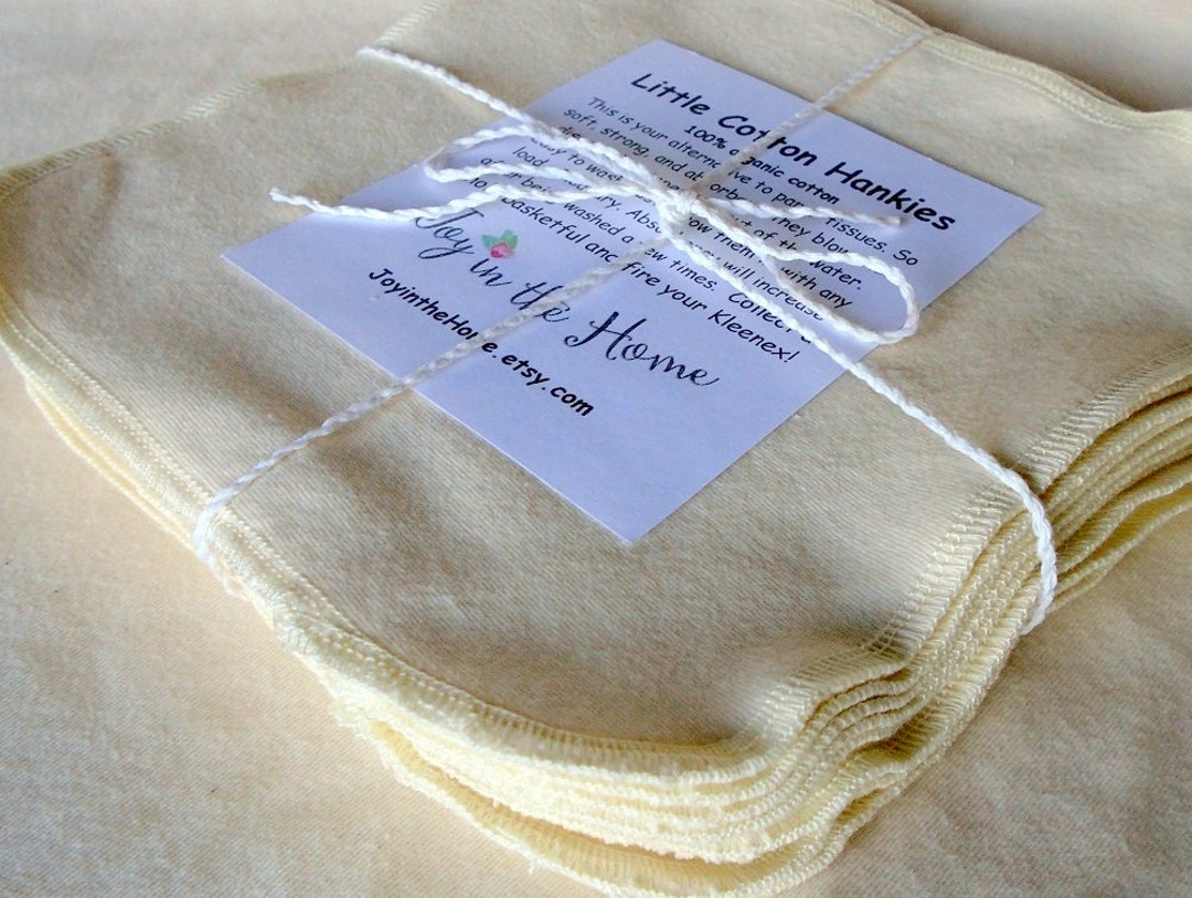 Perfect Little Cotton Hankies - 7x7 Inches - Natural Organic Cotton ...