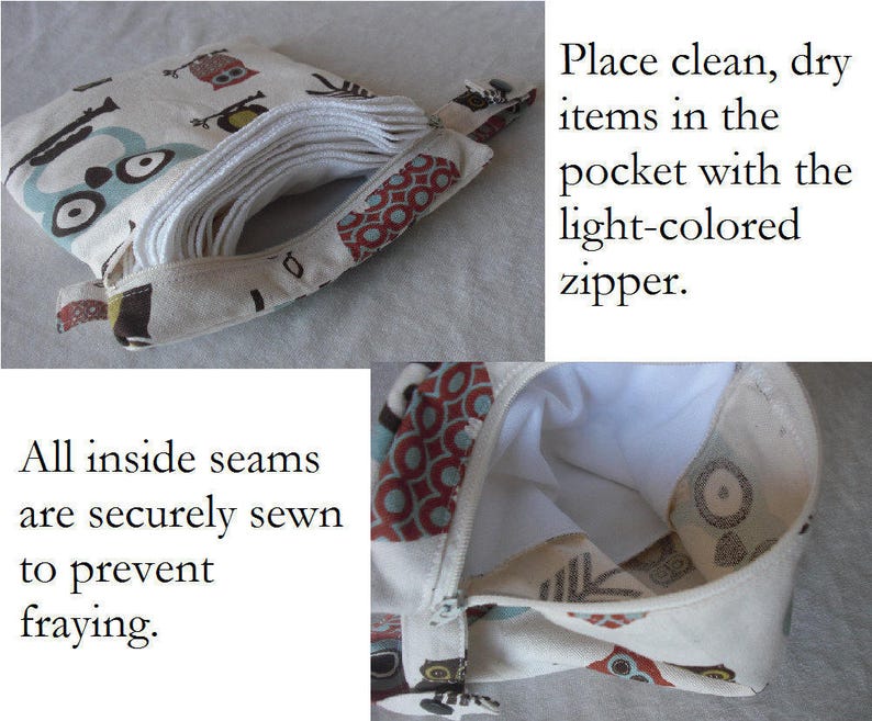 Hanky Bag Dual Pocket Wet Bag Keeps Clean and Dirty Items - Etsy