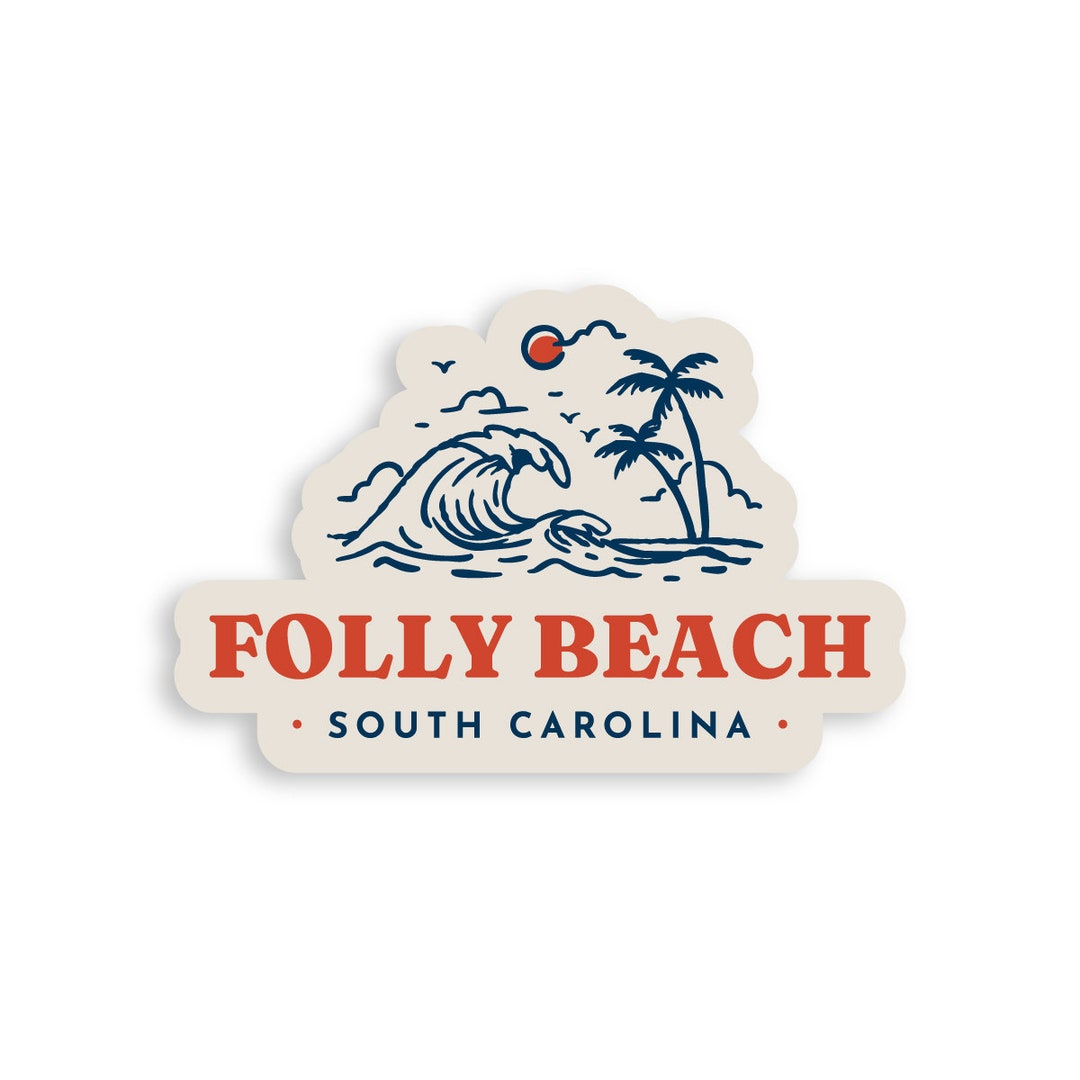 3" Folly Beach South Carolina Sticker - Etsy