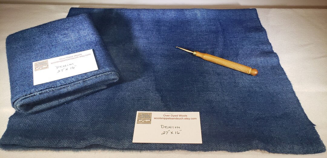 Wool Fabric Fat Quarters - Denim - Rug Making - Rug Hooking - Quilting ...